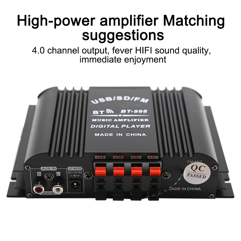 1600W Peak Power HiFi Sound Amplifier Digital 4 Channel Audio Amplifier ...